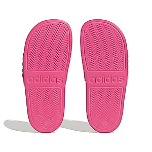 adidas Adilette Shower Slide Sandal, Clear Pink/White/Lucid Pink, 3 US Unisex Little Kid