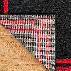 Antep Rugs Bordered 5x7 Modern Geometric Indoor Area Rug Amg111 (Black, 5'3" x 7')