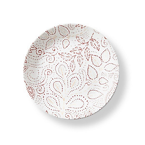 Corelle Leaf Stitch 12-Piece Dinnerware Set Service for 4 red, White