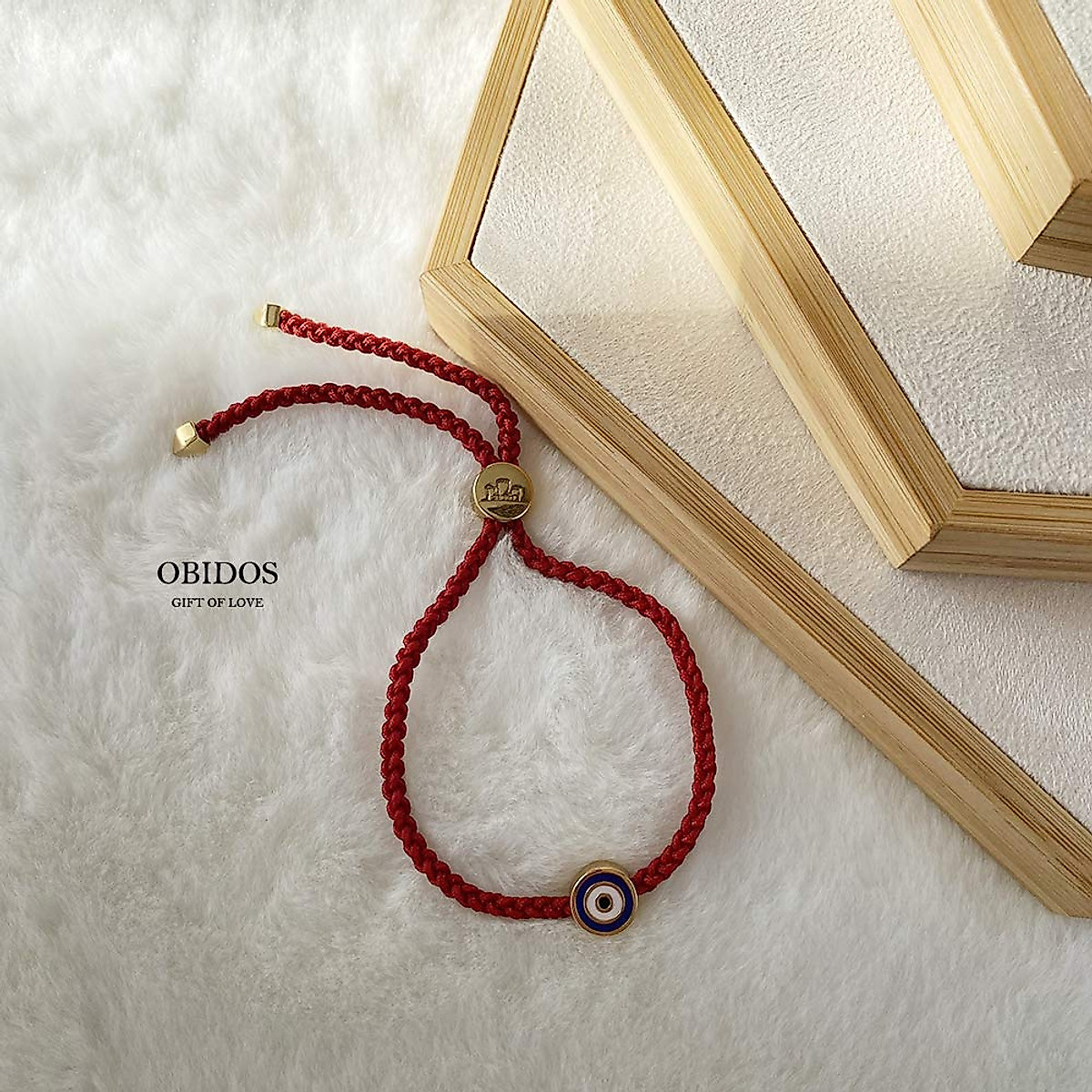 Obidos Evil Eye Bracelet Red String Kabbalah Protection Handmade Adjustable Bracelet For Women Men (Red)