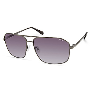 Kenneth Cole New York Men's Navigator Sunglasses, Matte Gunmetal/Gradient Smoke, 62mm