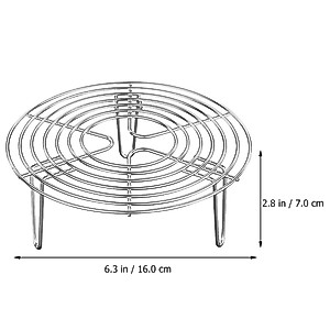 Cabilock Round Cooking Rack Stainless Steel Steamer Rack Grilling Rack Canning Rack Cooling Rack for Baking Canning Cooking 6.3x2.8 inch