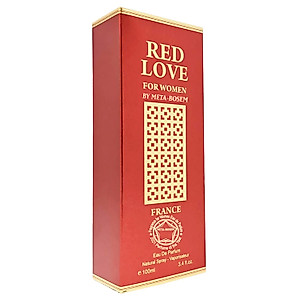 J & H VARIETY PERFUME RED LOVE for Women, Eau de Parfum Natural Spray | Floral and Jasmine Notes Feminine Fresh Fragrance, all Skin Types Casual Formal Wear, 3.4 Fluid Ounce/100 Ml