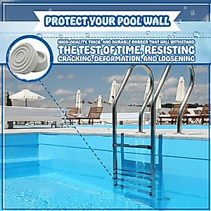 Poolzilla (2-Pack) Rubber Inground Pool Ladder Bumpers (White) (Outside Plug)