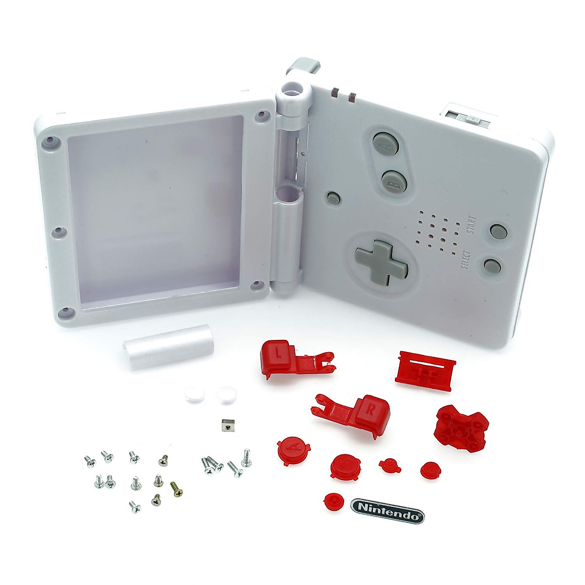 PartEGG Full Housing Shell Case kit Replacement for Nintendo Game Boy Advance SP GBA White