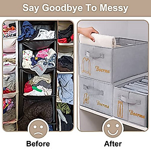 Wanglaism Wardrobe Clothes Organizer for Folded Clothes,Pants, Storage Container Closet Organizers and Storage (2 Pack)