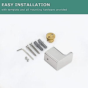 PARLOS Brass Single Robe & Tower Hook for Bathroom and Kitchen, Brushed Nickel, Doris 2102102