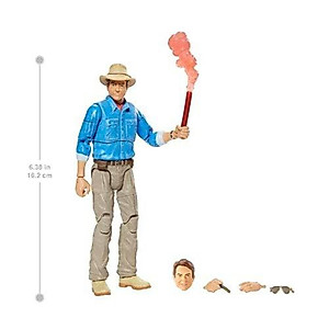 Jurassic World Toys Amber Collection Robert Muldoon 6-in/15.2-cm Action Figure, Swappable Hands & Head, Hat & Dino Shocker Accessories, Collectible Gift for 8 Years Old & Up