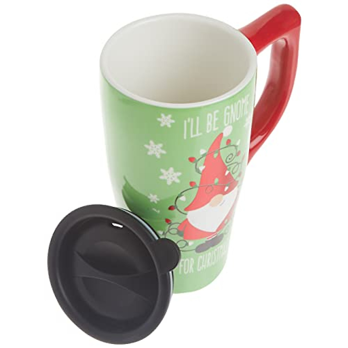 Spoontiques Travel-Mug Coffee Cup, 18 Oz, Christmas Gnome (12570)