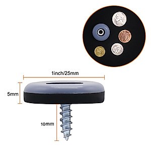 GINOYA Teflon Furniture Sliders, 48pcs 1inch Reusable Furniture Glides with Screws for Carpet Tile Hardwood (Grayish Blue)