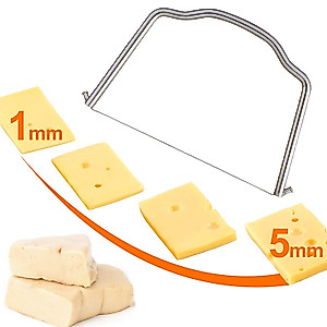 NADUSEP Cheese Slicer Stainless Steel Butter Cheese Wire Cutter Slicer Knife for Kitchen for Block Cheese Butter Foie Gras (Silver-2 Pack)