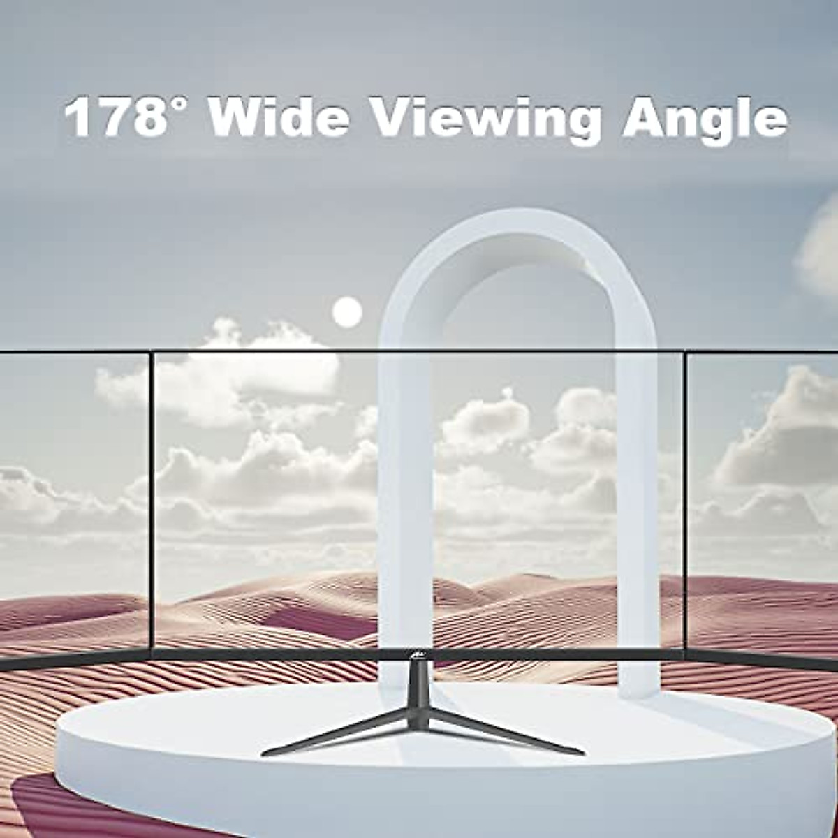 Kenowa Computer Monitor 24 Inch IPS Full HD 1080P Monitor 75Hz 100% sRGB PC Monitor HDMI VGA Port VESA 75 * 75mm Desktop Monitor, for Computer/Laptop/PS4/5/Switch/Xbox Black