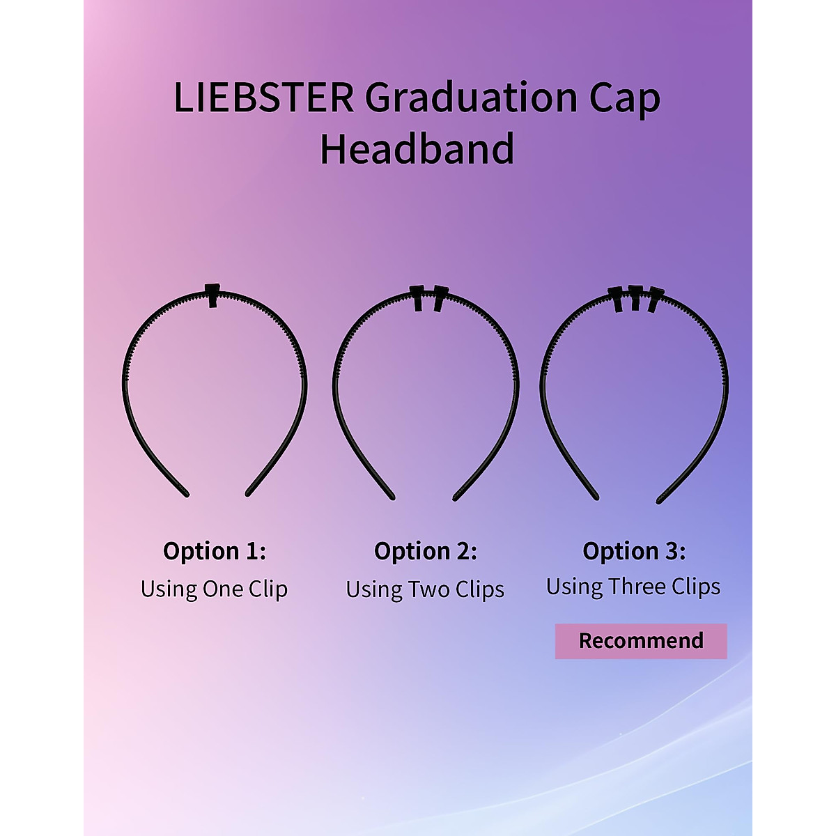 Liebster Handmade Grad Cap Remix Headband - Elegant & Secure for Perfect Graduation Fit Black