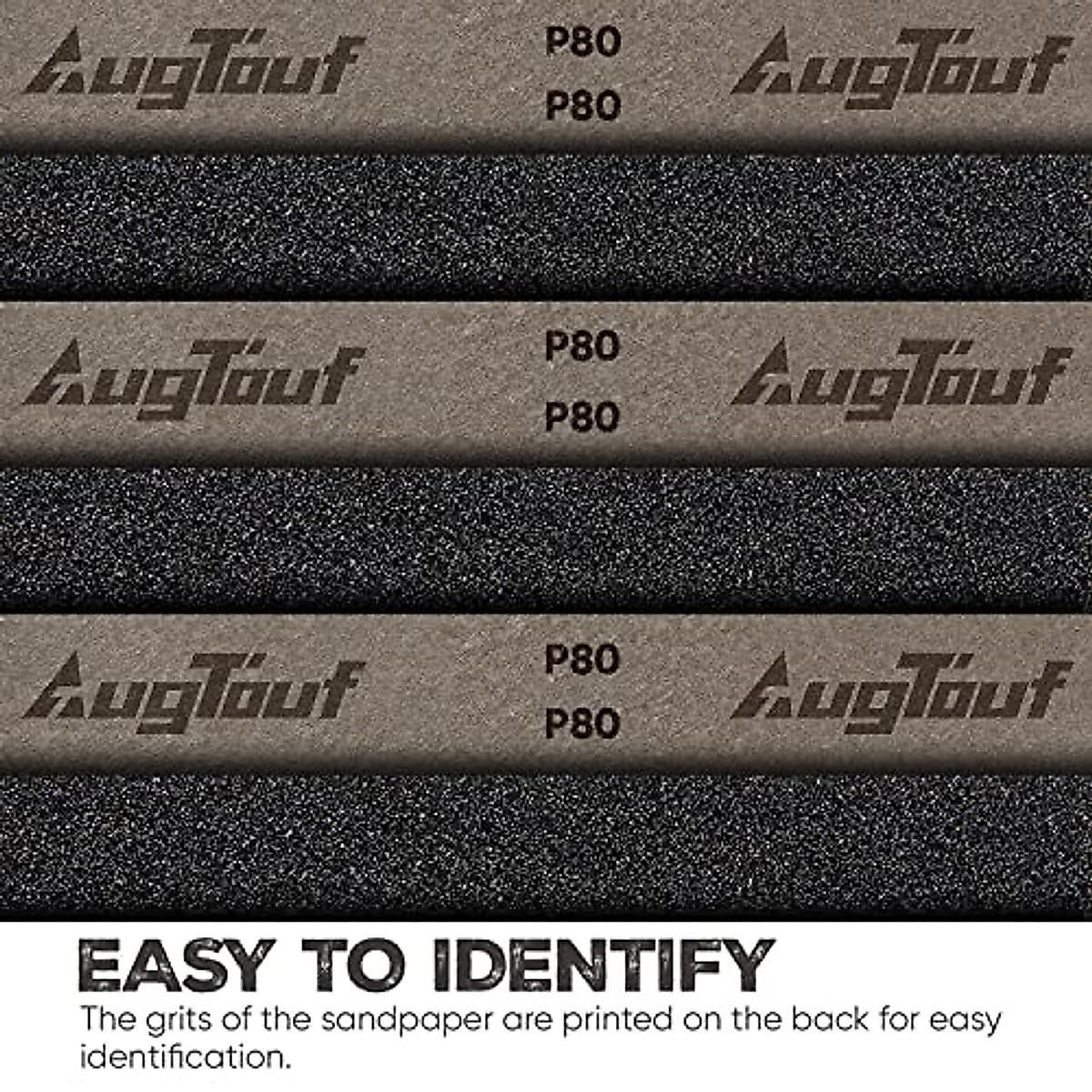 Augtouf 20 Pcs 80 Grit Wet or Dry Sandpaper, Fine Sandpaper Assortment for Wood, Metal, Resin, Automotive, Plastic Multi Purpose - 9x3.6 Inches