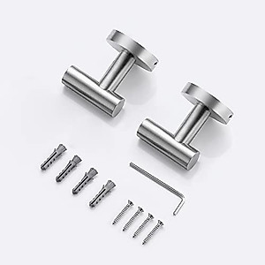 KES Towel Hook Bathroom Wall Heavy Duty Robe Hook Holder SUS304 Stainless Steel Brushed 2 Pack, A2164-2-P2