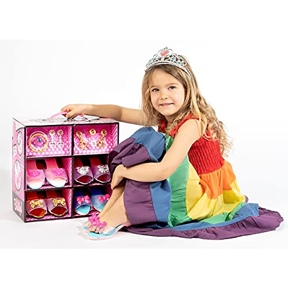 fash n kolor Princess Dress Up and Pretend Play Princess Shoes Collection Set, Princess Tiara and Jewelry for little girls, 12 Pcs Princess Toys and Accessories - Ages For 3,4,5,6 Years and Plus