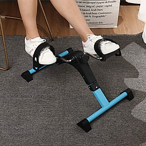 Ahmed Folding Under Desk Bike Pedal Exerciser for Arm/Leg Medical Fitness Exercise Bike Mini Portable Home Workout (Blue)