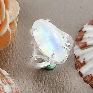 9.10Cts Natural Rose Quartz 925 Silver Plated Solitaire Ring Size 7 For Women, Pink Stone January Birthstone Ring Jewelry