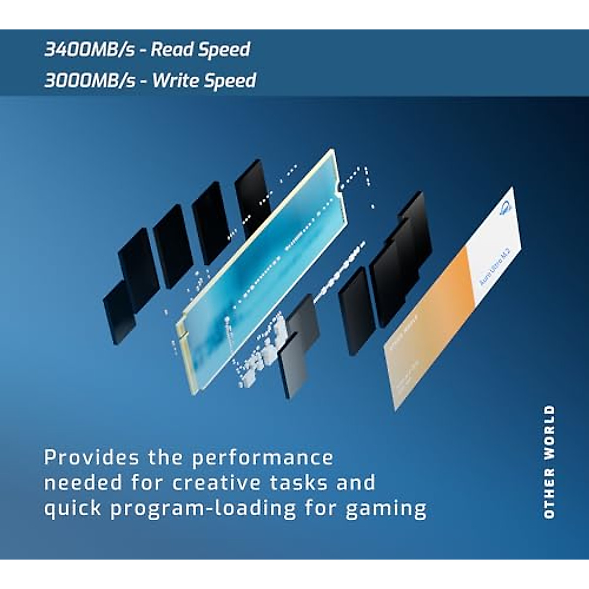 OWC 2TB Aura Ultra III PCIe 3.0 NVMe M.2 2280 SSD Gen 3 Internal Solid State Drive, Up to 3400MB/s Read and 3000MB/S Write Speeds, for PC Laptops, Desktops, Servers PS5 and Gamers (OWCS3DN3P2T20)