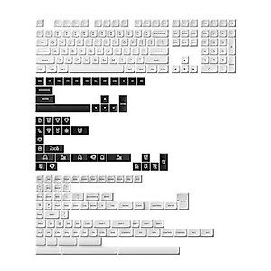 Akko Keycaps Set with MDA Profile Double-Shot Black on White Theme Keycap, Comes with 227 Keys with Standard MX Structure, Compatible with Major-Sizes Mechanical Keyboards