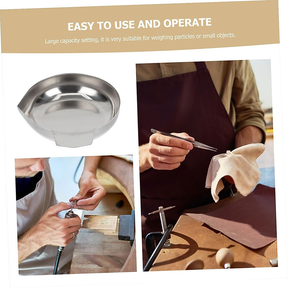 Weigh Boats 2pcs Stainless Steel Weighing Pan Laboratory Weighing Plate Weigh Gram Stainless Steel Metal Trays Plastic Jewels Aluminum Tray Household Scale Tray Weighting Gadget