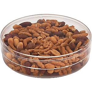 Pioneer Plastics 173C Clear Round Plastic Container with Frosted Bottom, 6" W x 1.375" H