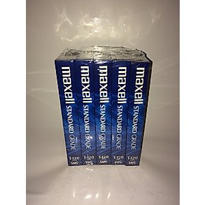 5 Count Maxell All-Purpose Standard Grade 6 Hour VHS Videotape Cassette