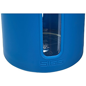 SIGG - Glass Water Bottle - Star Electric Blue - Soft Silicon Cover - Leakproof - Dishwasher Safe - BPA Free - Broscilate Glass - 29 Oz