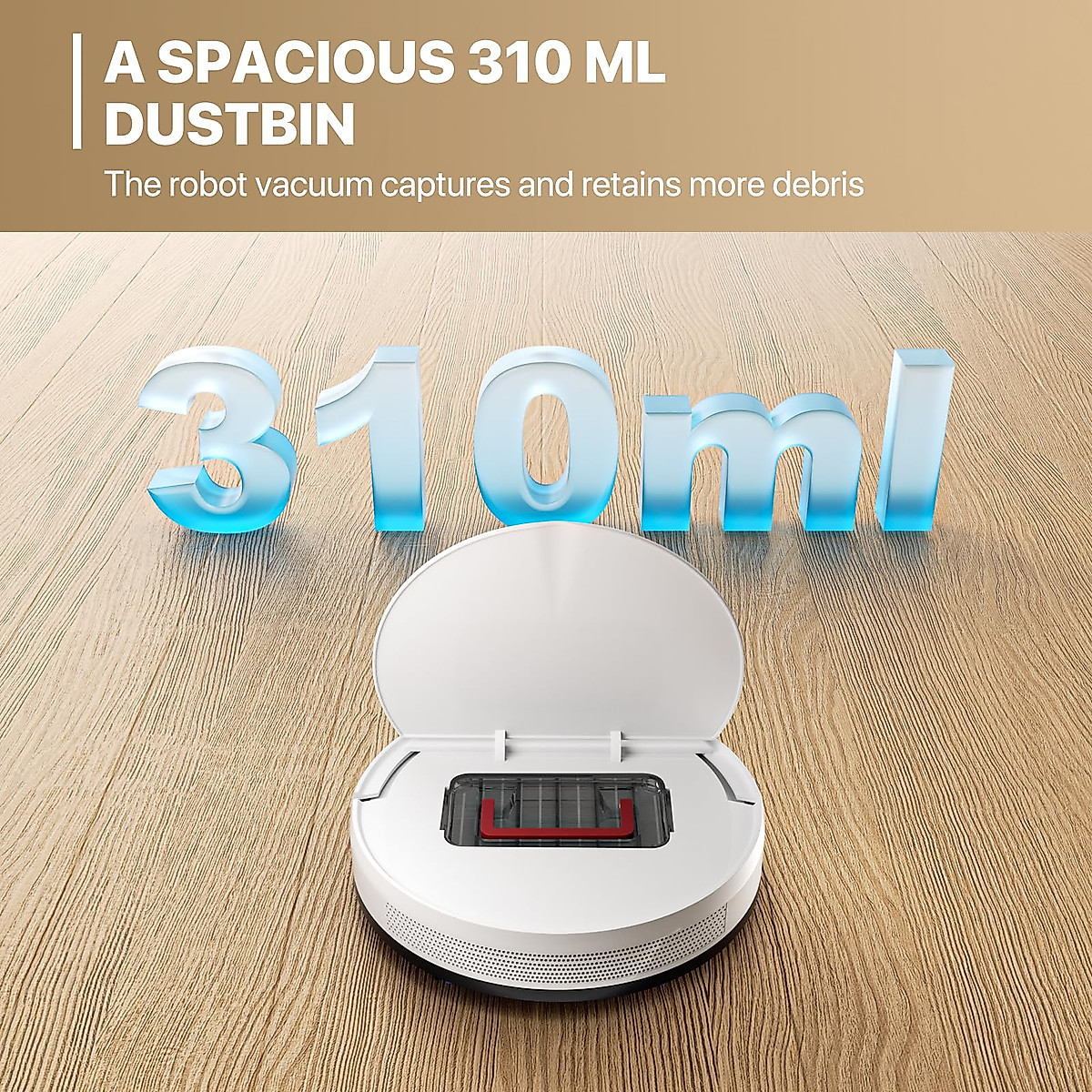 mollie Robot Vacuum Cleaner, Tangle-Free Suction, Auto Self-Charging Robotic Vacuum Cleaner Ideal for Low Carpet Pet Hair Hard Floors, White