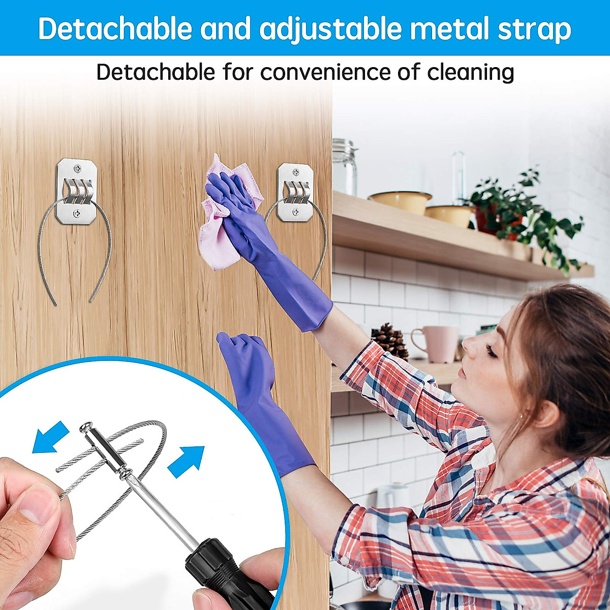 Furniture Anchors (6 Pack) Metal Anti Tip Furniture Straps for Baby Proofing Adjustable Child Safety Wall Furniture Anchors Kit