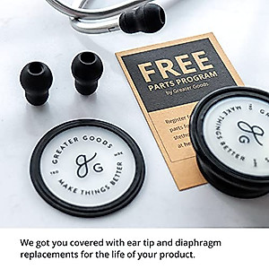 Greater Goods Premium Dual-Head Stethoscope, Gift for Nurses, Doctors and Medical Students | Celebrate Nurse's Week with Our Premium Stethoscope (Black)