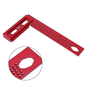 T-200 Woodworking Ruler L Square Ruler Aluminum Alloy Hole Ruler Measuring Tool Wear-Resistant Rust-Proof Portable Crossed-Out Tool Carpenter Scriber Marking Tool
