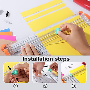 Giftgorde 4-Pack Trimmer Replacement Blades for Fiskars Paper Trimmer, Replacement Blade for All Series of Fiskars/Portable&Precision Trimmer,Arts and Crafts,3 Cutting&1 Scoring Blades,a Slider,Orange
