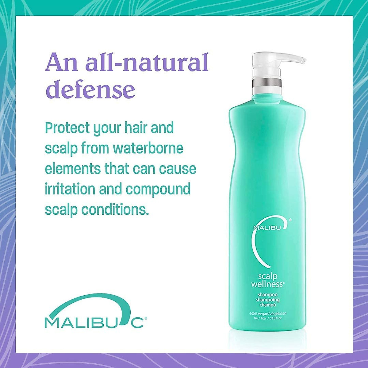 Malibu C Scalp Wellness Hair Shampoo - Sulfate-Free & Moisturizing Shampoo for Dry Scalp - Nourishing Scalp Care with Essential Oils and Surfactant Technology (33.8 oz)