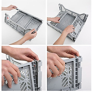 2 x AY-KASA - Midi-Box (Orange) Collapsible Storage Bin Container Basket Tote, Folding Basket Crate Container : Storage, Kitchen, Houseware Utility Basket Tote Crate