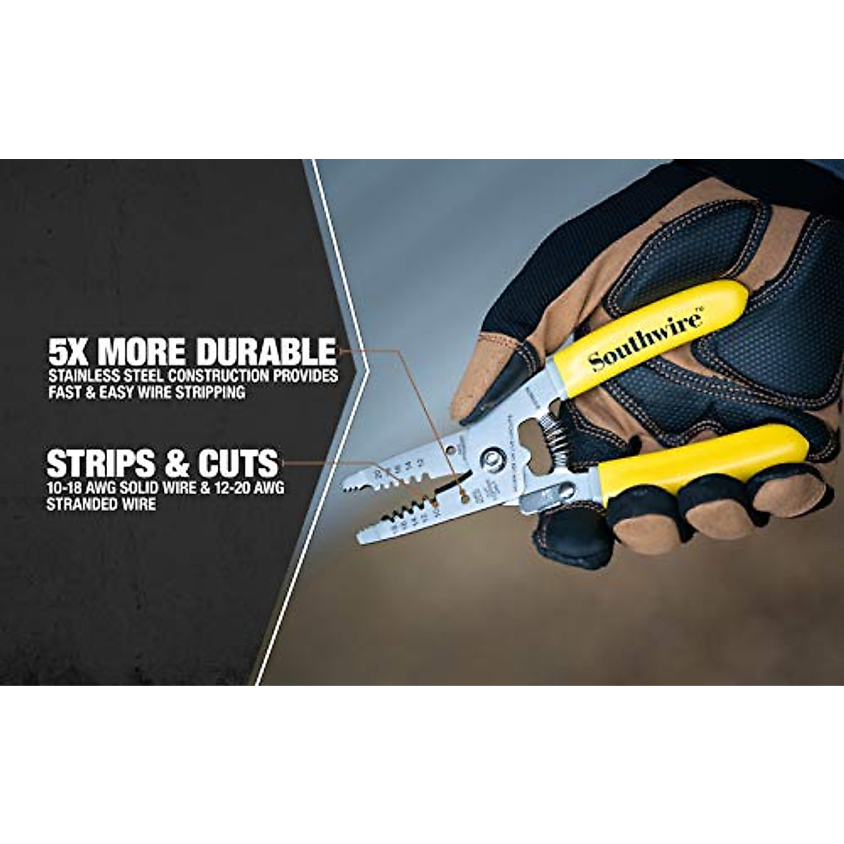 Southwire - 58278140 Tools & Equipment S1018STR Wire Stripping Tool, Wire Stripper and Wire Cutter for 10-18 AWG Solid Wire and 12-20 AWG Stranded Wire