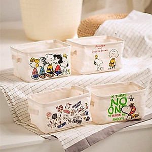 Finex 2 Pcs Set Random Patterns - White Dog Portable Collapsible silicone Rectangular Storage Bins Basket with Handles for Organizing Bathroom Home Office Toy Room Cube Shelf Closet