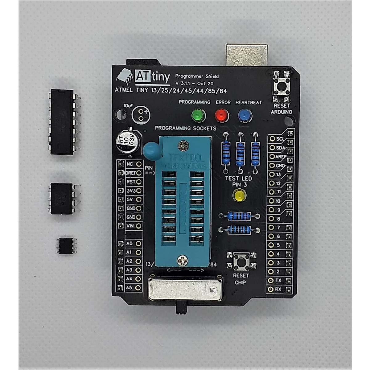 Arduino Shield Attiny Programming AVR Programmer | Support All Attiny Chips