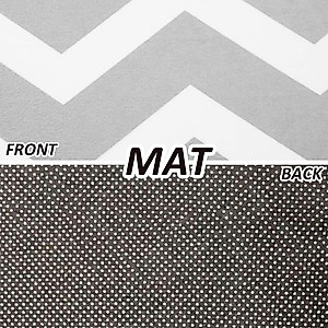 BrilliStar Kitchen Mat 2 PCS Teal Kitchen Rugs and Mats Turquoise and Grey Abstract Art Cushioned Anti-Fatigue Kitchen Rugs 17"X48"+17"X24" Kitchen Decor Non-Slip Kitchen Rug Set for Kitchen Floor