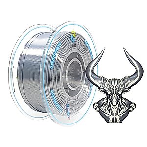 YOUSU Silk Silver PLA Filament 1.75mm 3D Printer Filament with Shiny Surface, Shiny Metallic PLA Silk Filament 1kg Spool, Compatible with Most of 3D Printer.