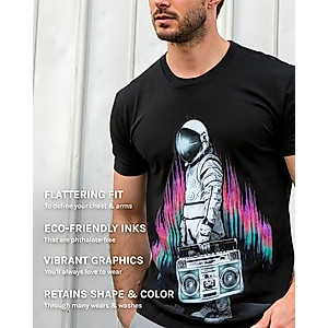 INTO THE AM Fallen King Graphic Tee for Men - Short Sleeve Design T-Shirts (Black, XX-Large)