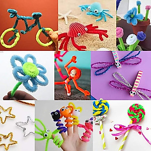 OnePine Pipe Cleaners 220 Pcs 22 Colors Chenille Stems for Arts and Crafts DIY Handmade Decoration (6 mm x 12 Inch)