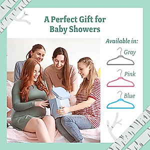 Baby Nest Designs Kids Plastic Velvet Hangers, Children Non-Slip Hangers Dividers for Nursery Closet Organizer - 15 Pack