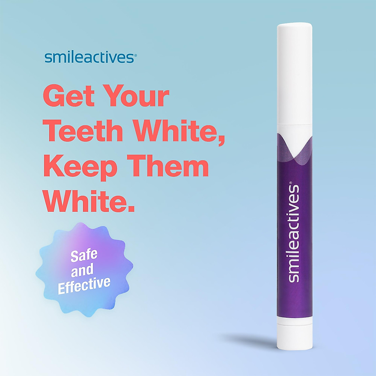 Smileactives Teeth Whitening Pen for White Smile, Fast Tooth Whitener and Stain Remover with Precision Brush Tip, Dental Quality Whitening Gel, Travel Pen, Easy to Use, Ultramint Flavor Flavor, 1 Pack