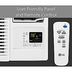 LG 18,000 BTU Window Air Conditioner with Supplemental Heat, Cools 1,000 Sq.Ft. (25' x 40' Room Size), Electronic Controls with Remote, 2 Cooling, Heating & Fan Speeds, Slide In-Out Chassis, 230/208V