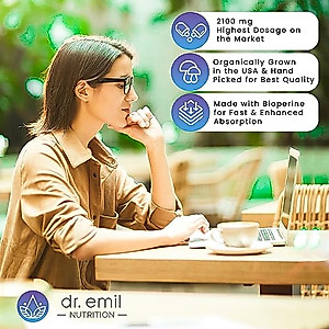 Organic Lions Mane Mushroom Supplement for Mental Clarity, Focus & Immune Support - Organic Brain Boosting Nootropic Lions Mane Mushroom Capsules with 100% Organic Lions Mane Extract, 60 Servings