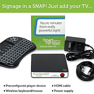 SmartSign2go Pro 4K UltraHD Digital Signage Media Player with Easy-to-Use Cloud-Based Software (2-Week Free Software Trial)