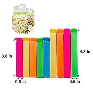 40 Pcs Plastic Sealing Clips,Bag Clips for Food,Food Sealing Clip for Snack,Chips Bags,Kitchen Storage Bag in 2 Sizes,3.6/4.3 inch