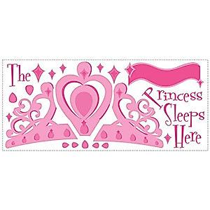 RoomMates RMK1787GM Princess Sleeps Here Peel and Stick Giant Wall Decal with Personalization , Pink