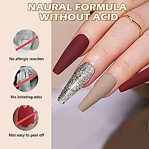 Binvin Gel Nail Polish Nail Dehydrator and Primer, 15ml Acid Free Natural Nail Prep Dehydrator & Bond Primer, Air Dry Superior Bonding Primer for Acrylic Powder Nail Supplies Set